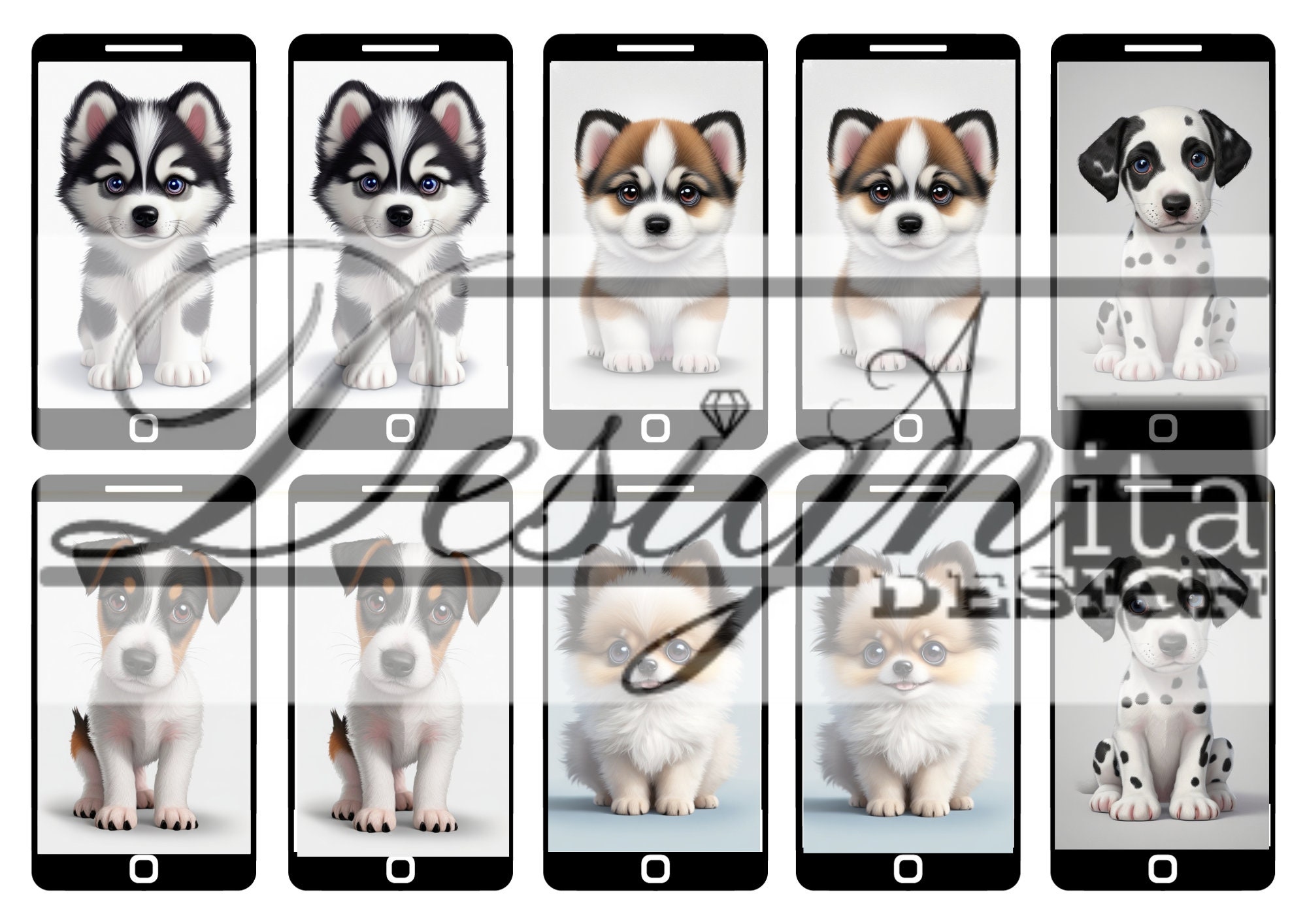 Flashcard for Kids Printable Memory Card Game Dog Puppy Learning Cards ...