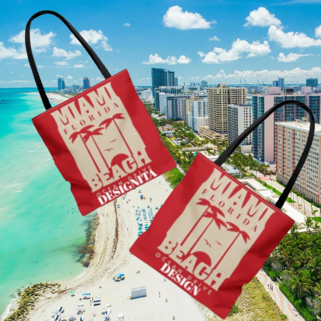 Tote Bag Miami Beach Shopping Bag Ocean Drive Boho Bag Vintage Shopping ...