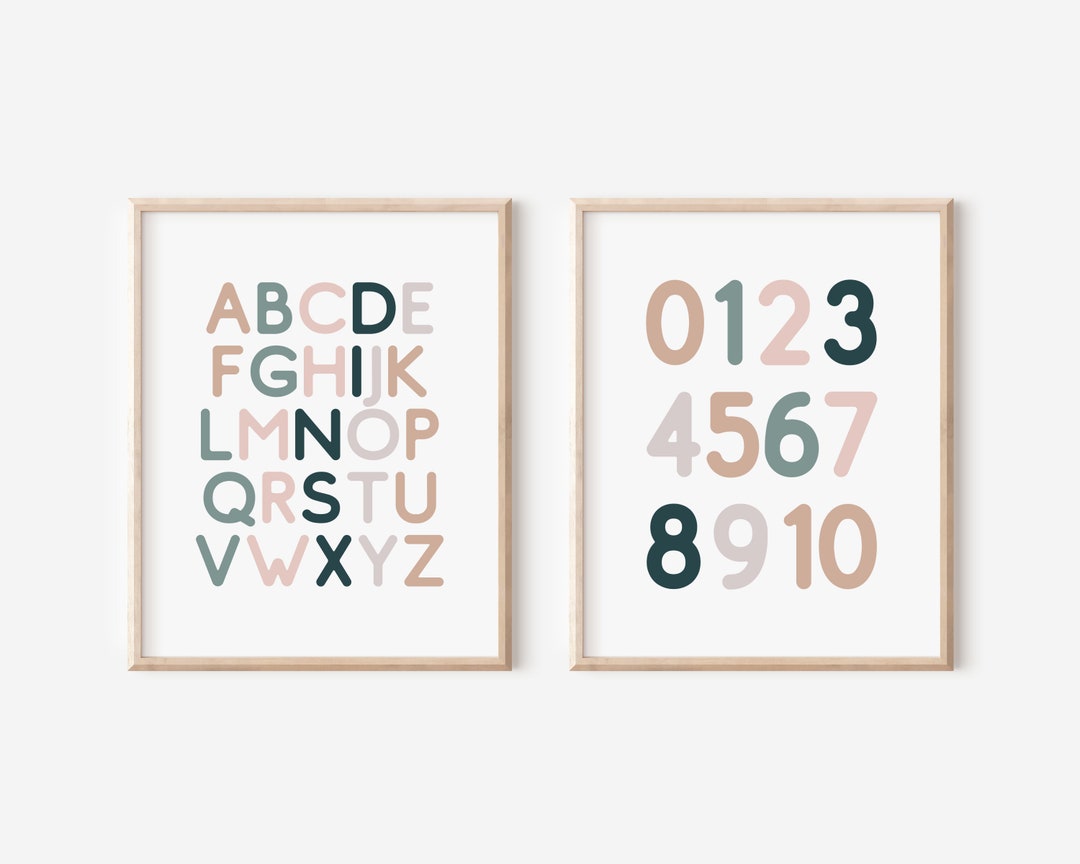 Letters and Numbers Posters Educational Alphabet 0-10 A-Z Classroom ...