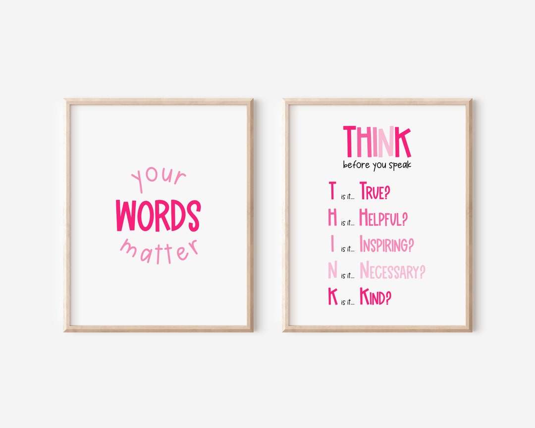 Think Before You Speak Poster, Your Words Matter, Classroom Rules ...