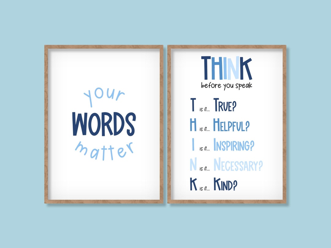 Think Before You Speak Poster Your Words Matter Classroom - Etsy