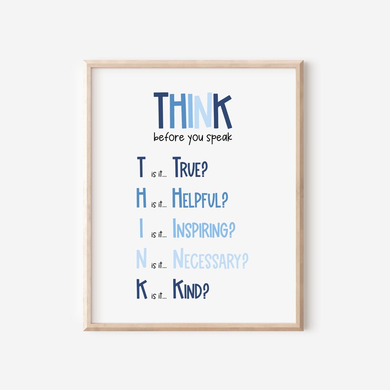 Think Before You Speak Poster - Etsy
