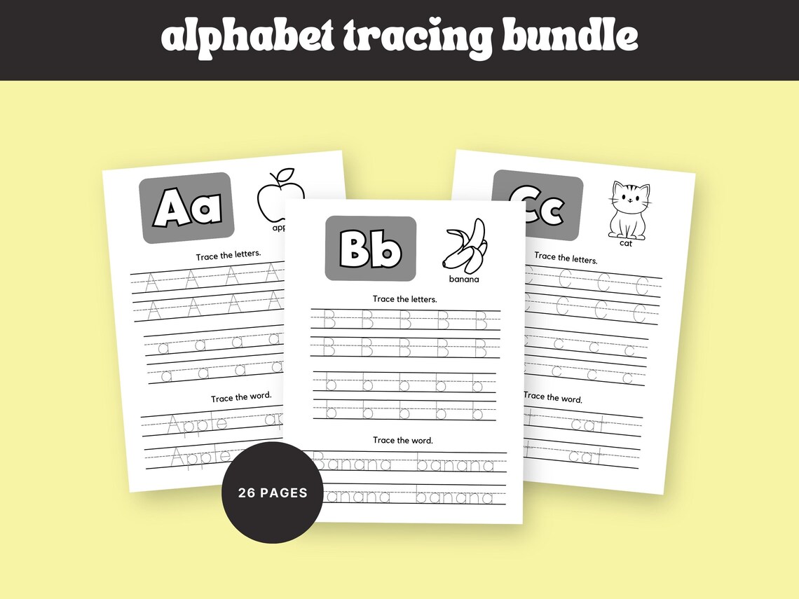 Printable ABC Tracing Worksheets - Fun Learning Activities for Kids ...