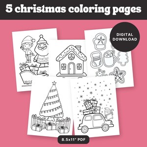 Christmas Coloring Pages Bundle | Christmas Tree With Presents Coloring ...