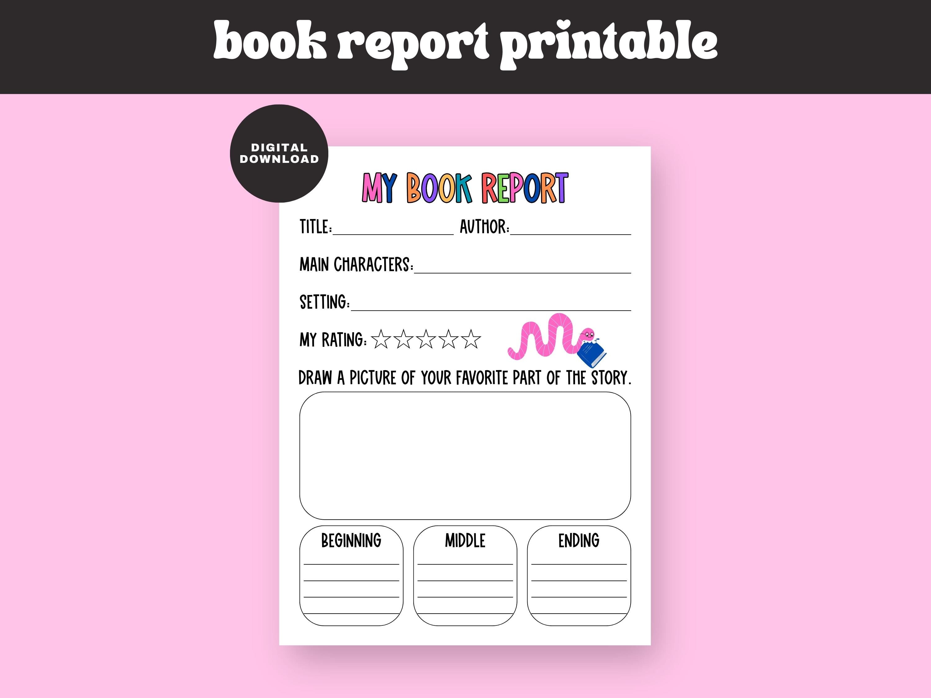 Engaging Book Report Worksheet | Book Review | Reading Worksheet ...