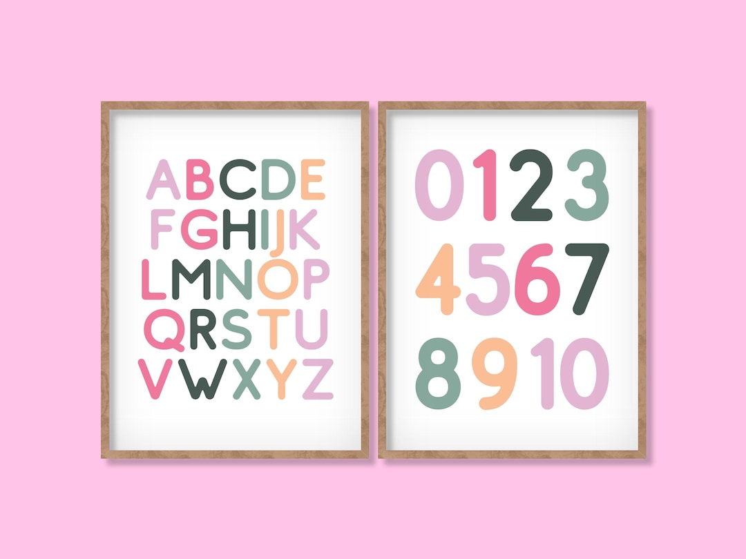 Letters and Numbers Posters Educational Alphabet 0-10 - Etsy