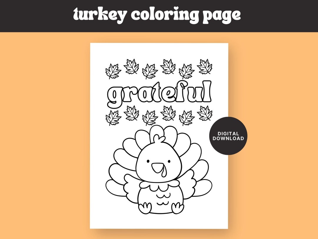 Turkey Coloring Page for Kids Simple Turkey Coloring Sheet - Etsy