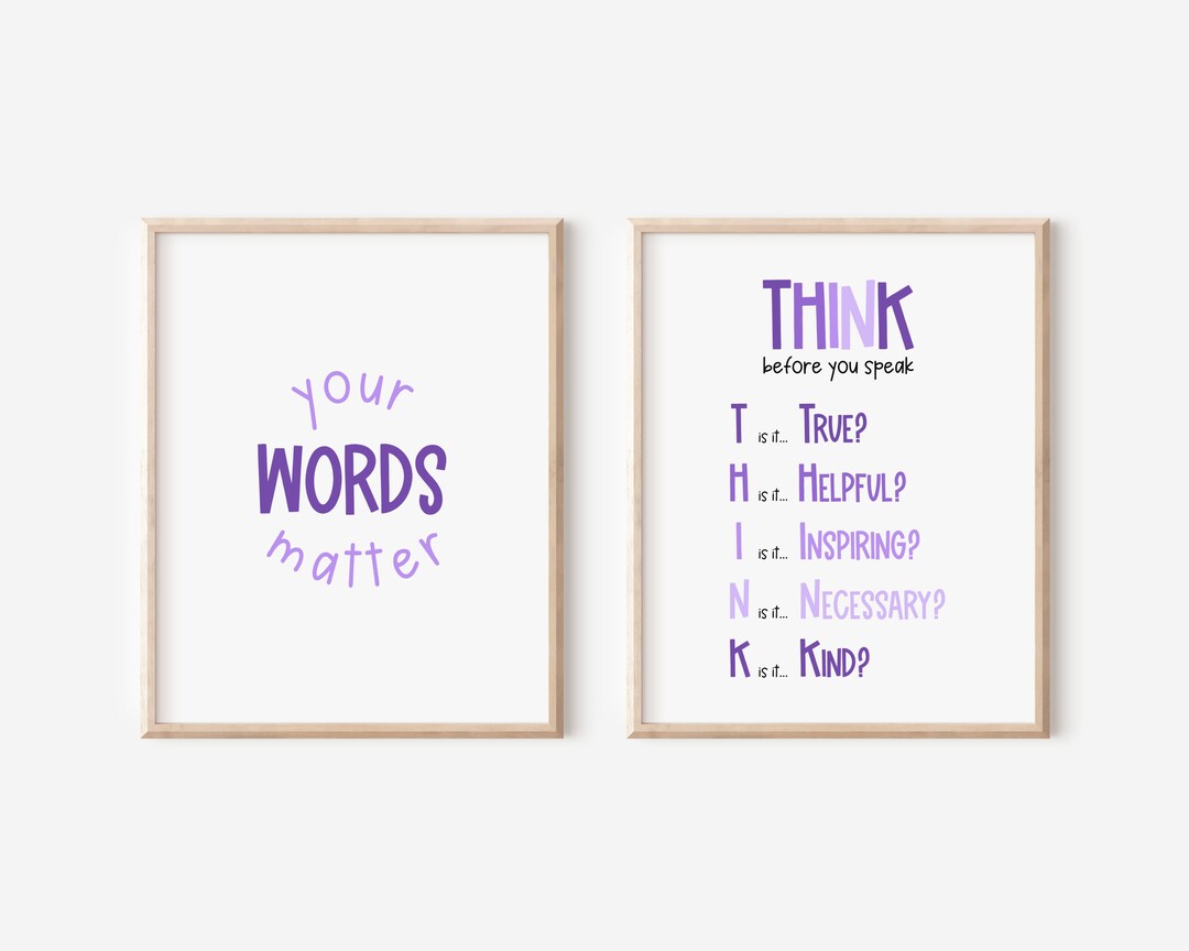 Think Before You Speak Poster, Your Words Matter, Classroom Rules ...