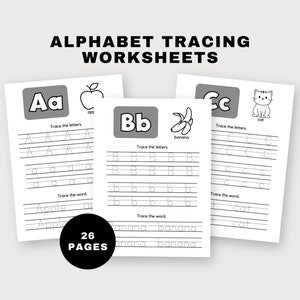 Printable ABC Tracing Worksheets Fun Learning Activities for - Etsy