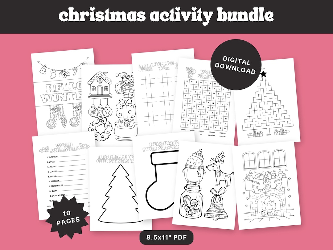 Printable Christmas Activities for Kids | Printable Activity Bundle ...