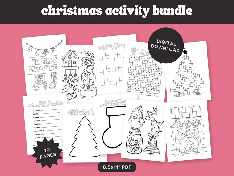 Printable Christmas Activities for Kids | Printable Activity Bundle ...