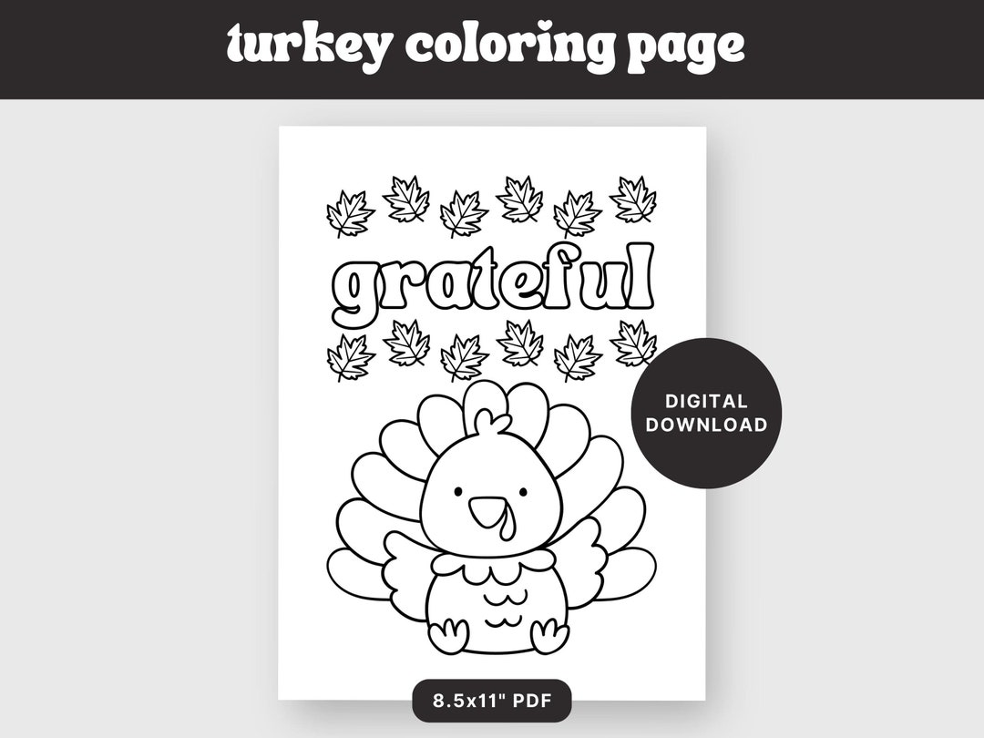 Turkey Coloring Page for Kids, Simple Turkey Coloring Sheet ...