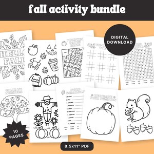 Printable Fall Activities for Kids | Printable Activity Bundle ...