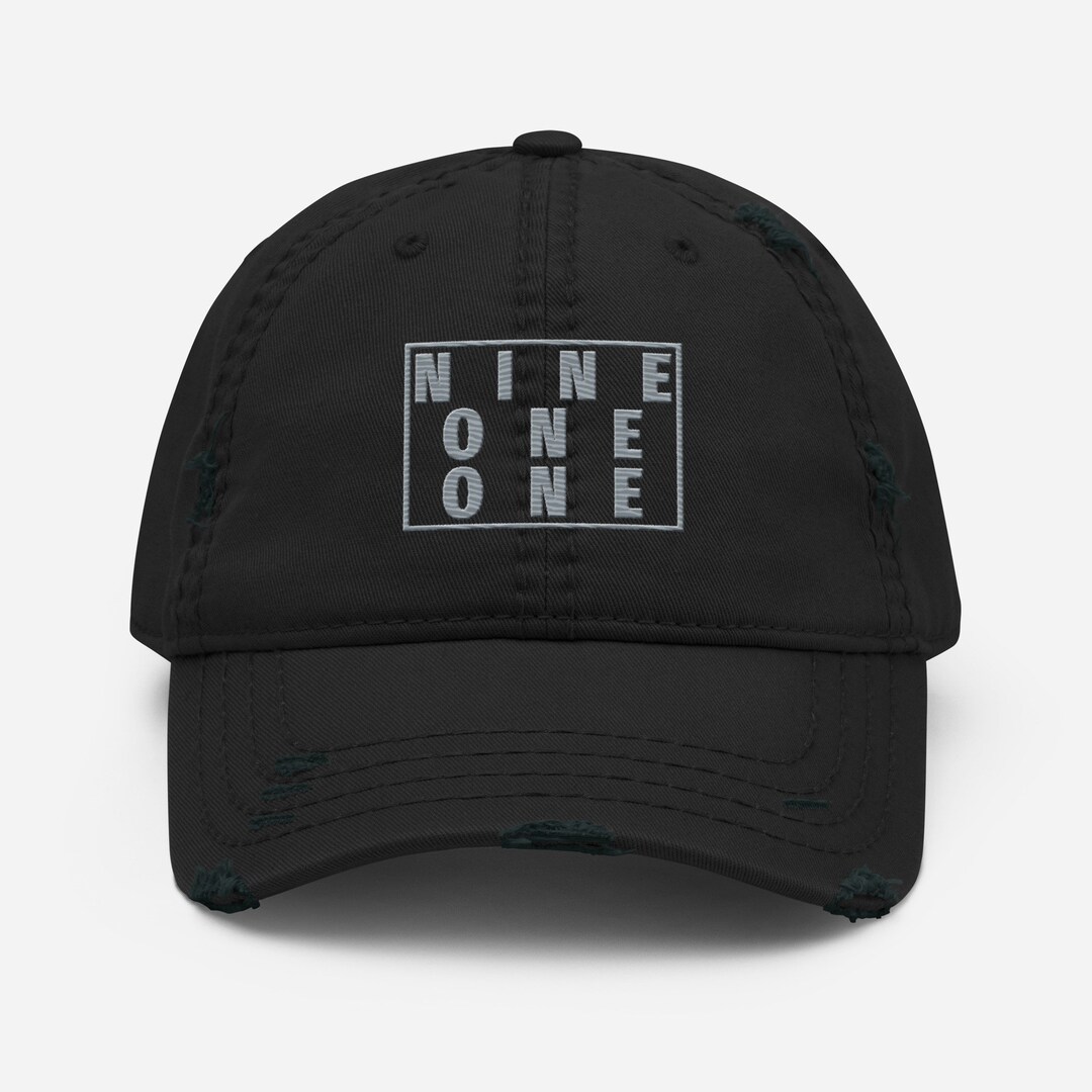 911 Nine One One Distressed Baseball Cap Hat - Etsy
