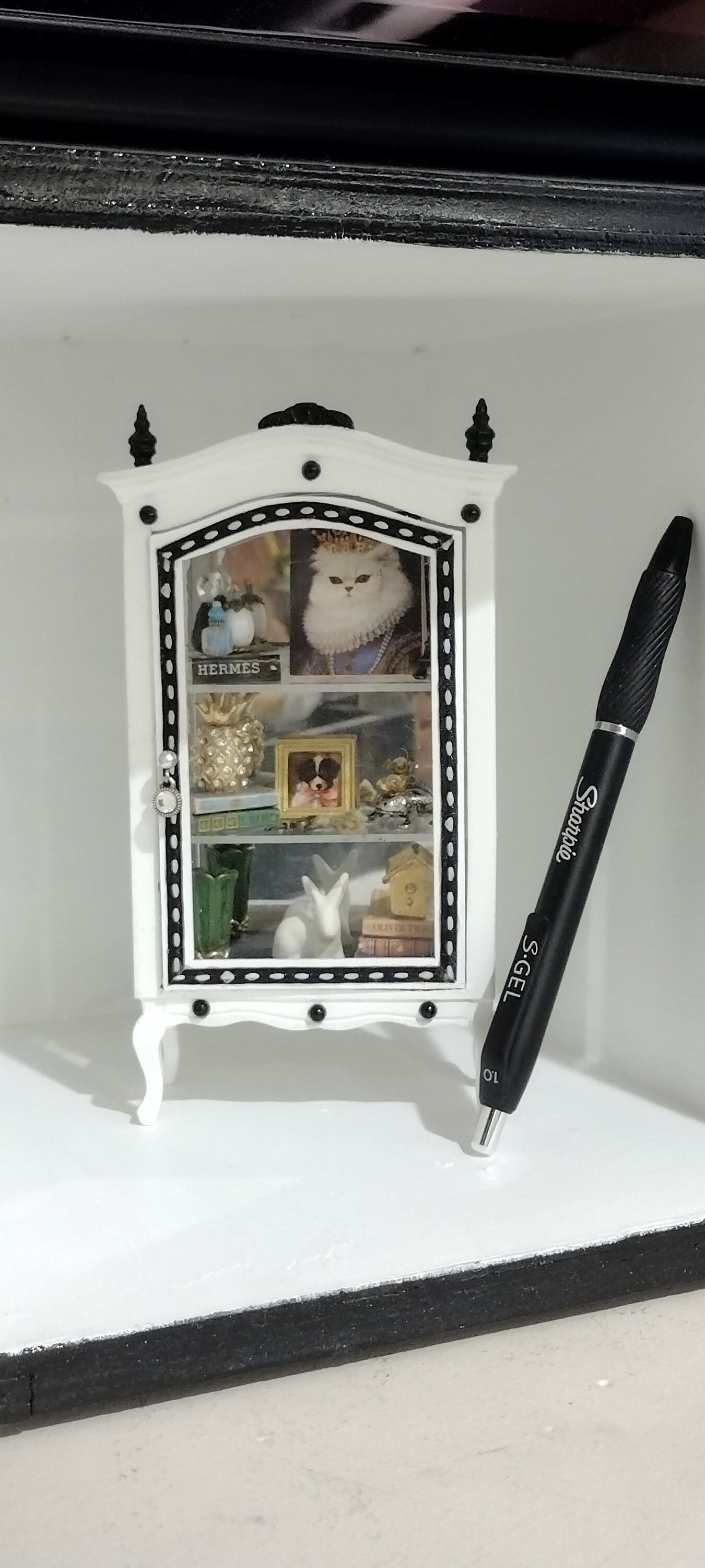 Dollhouse, Dollshouse, Furniture, Miniatures, Armoire, Black and White ...