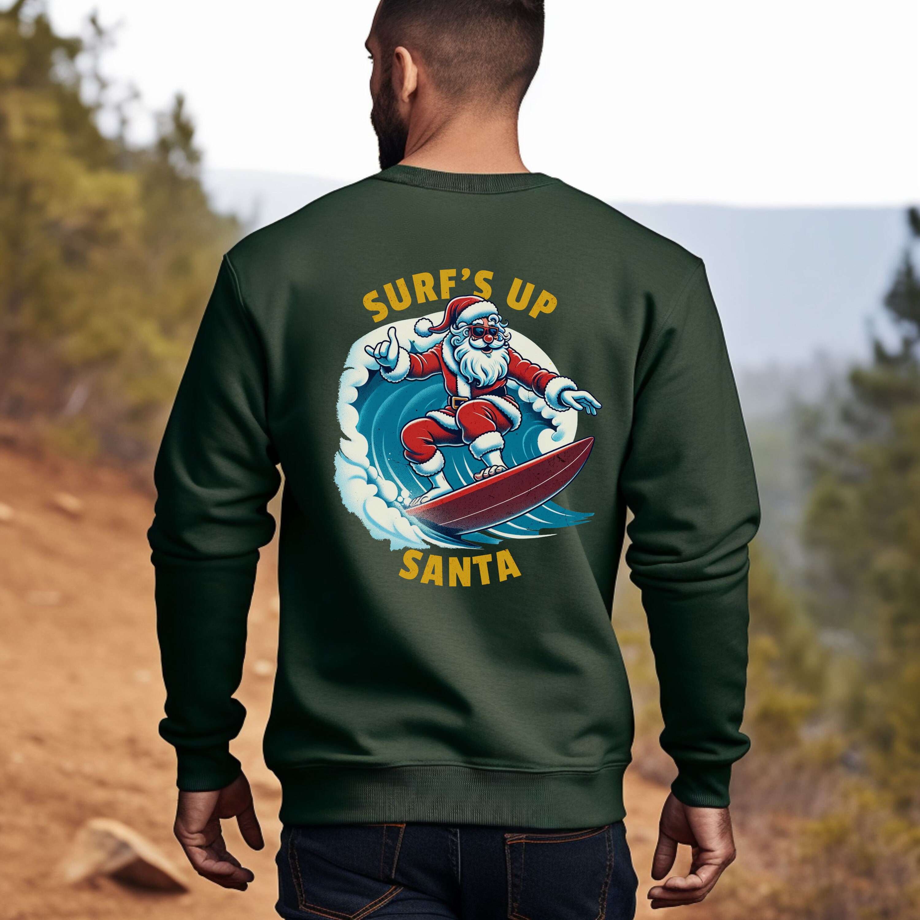 Surfing Santa, Holiday Wave, Christmas, Beach Theme PNG PDF SVG Dxf ...