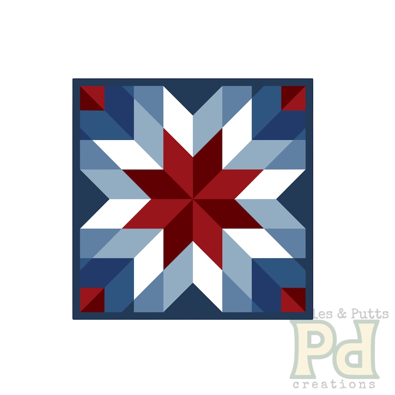 Geometric Barn Star Quilt Design Png Pdf SVG Dxg DIGITAL DOWNLOAD. Not ...