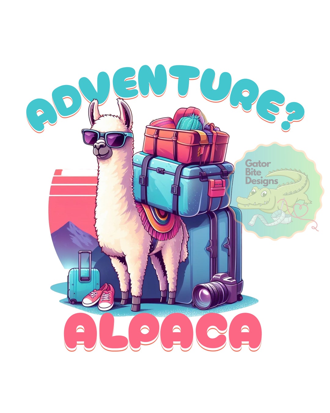 Perfect Road Trip Design Adventure Alpaca PNG and PDF - Etsy