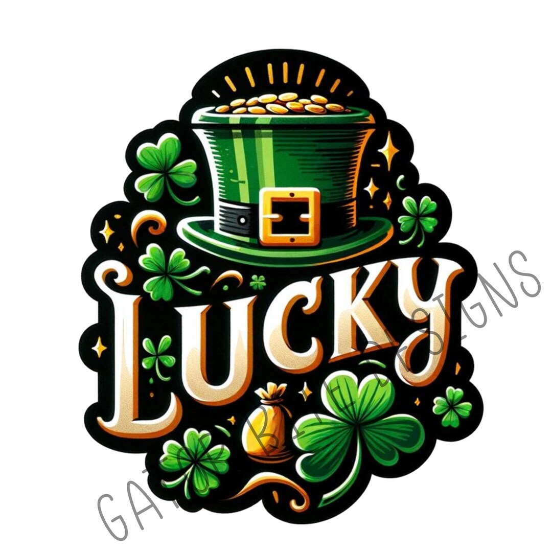 St Patrick's Day Lucky Shirt Top Hat PNG PDF SVG Digital Download - Etsy