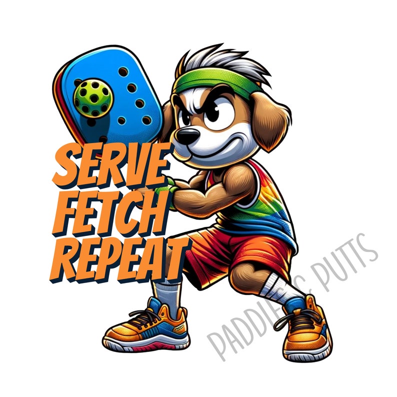 Serve Fetch Repeat Pickleball Design PNG PDF SVG Digital Download ...