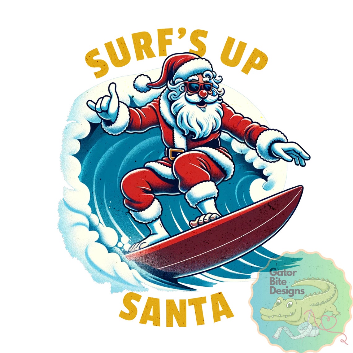 Surfing Santa, Holiday Wave, Christmas, Beach Theme PNG PDF SVG Dxf ...