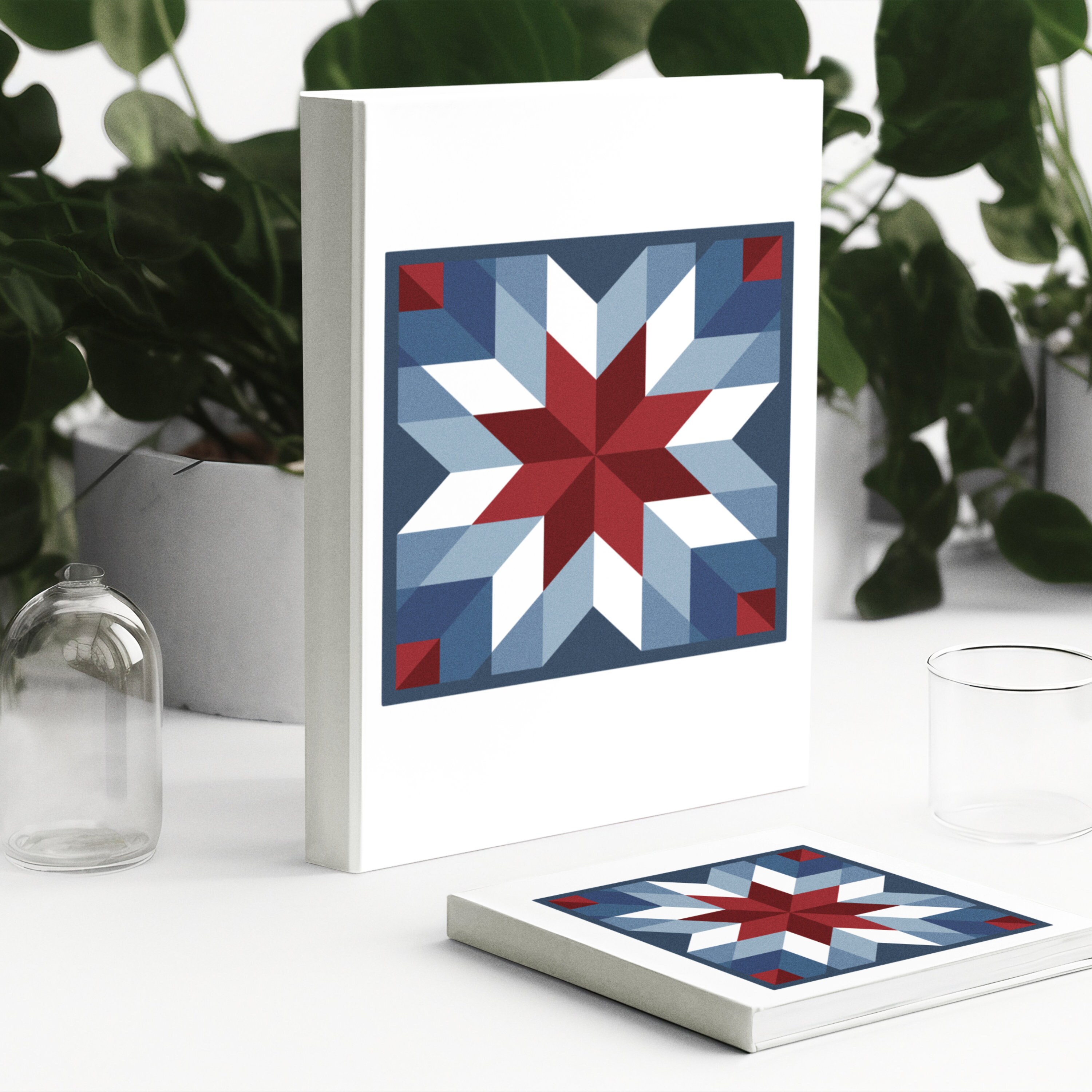 Geometric Barn Star Quilt Design PNG PDF SVG Dxg Digital Download - Etsy