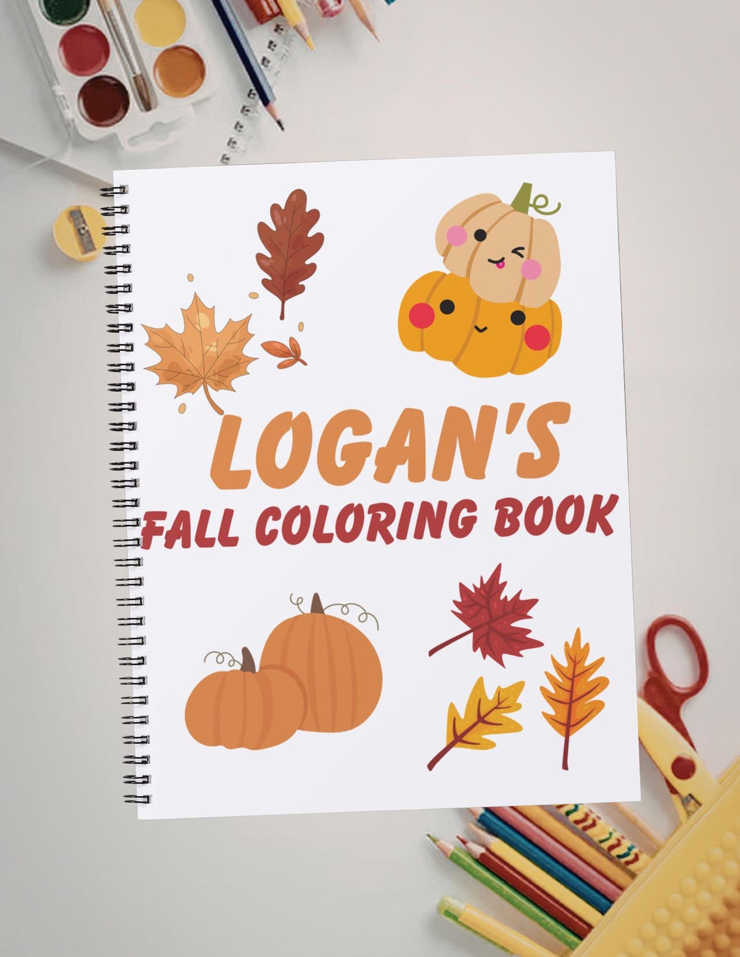 Custom Name Fall Coloring Book | Personalized Autumn Activity Pages ...