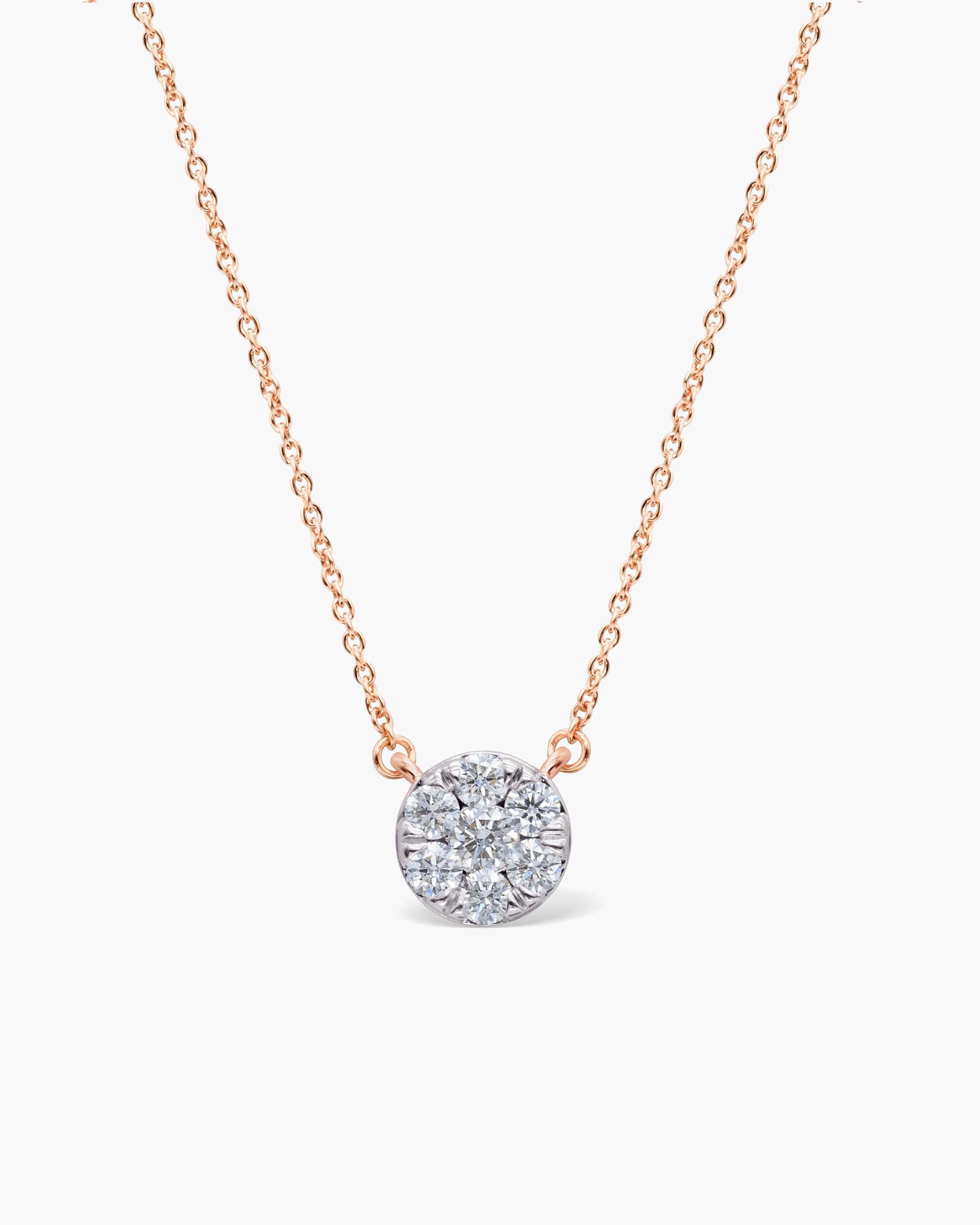 Attached Diamonds on Chain / 14K Solid Gold Diamond Necklace / Diamond ...
