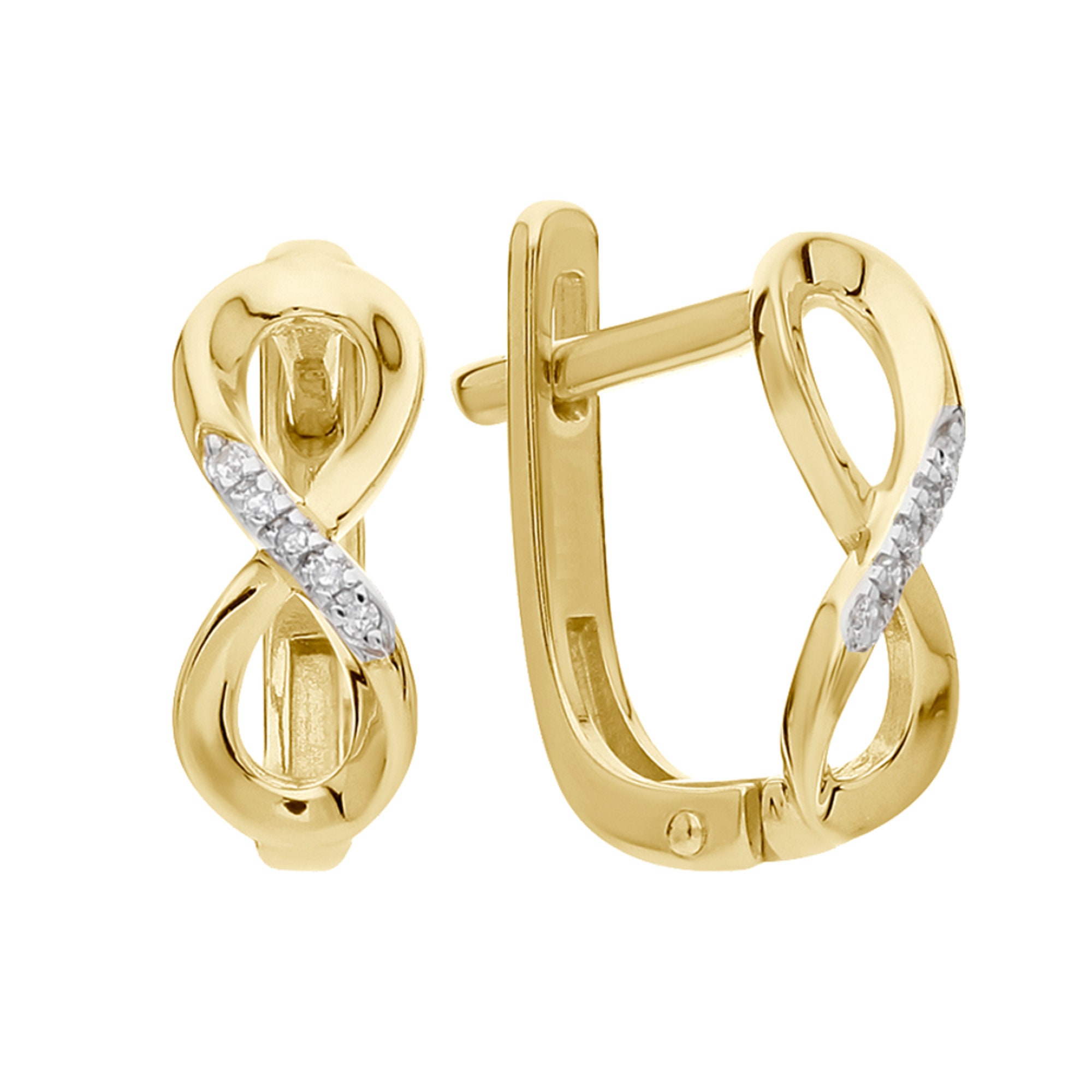 14K Gold Infinity Love Stud Earrings, Infinity Diamond Earrings ...