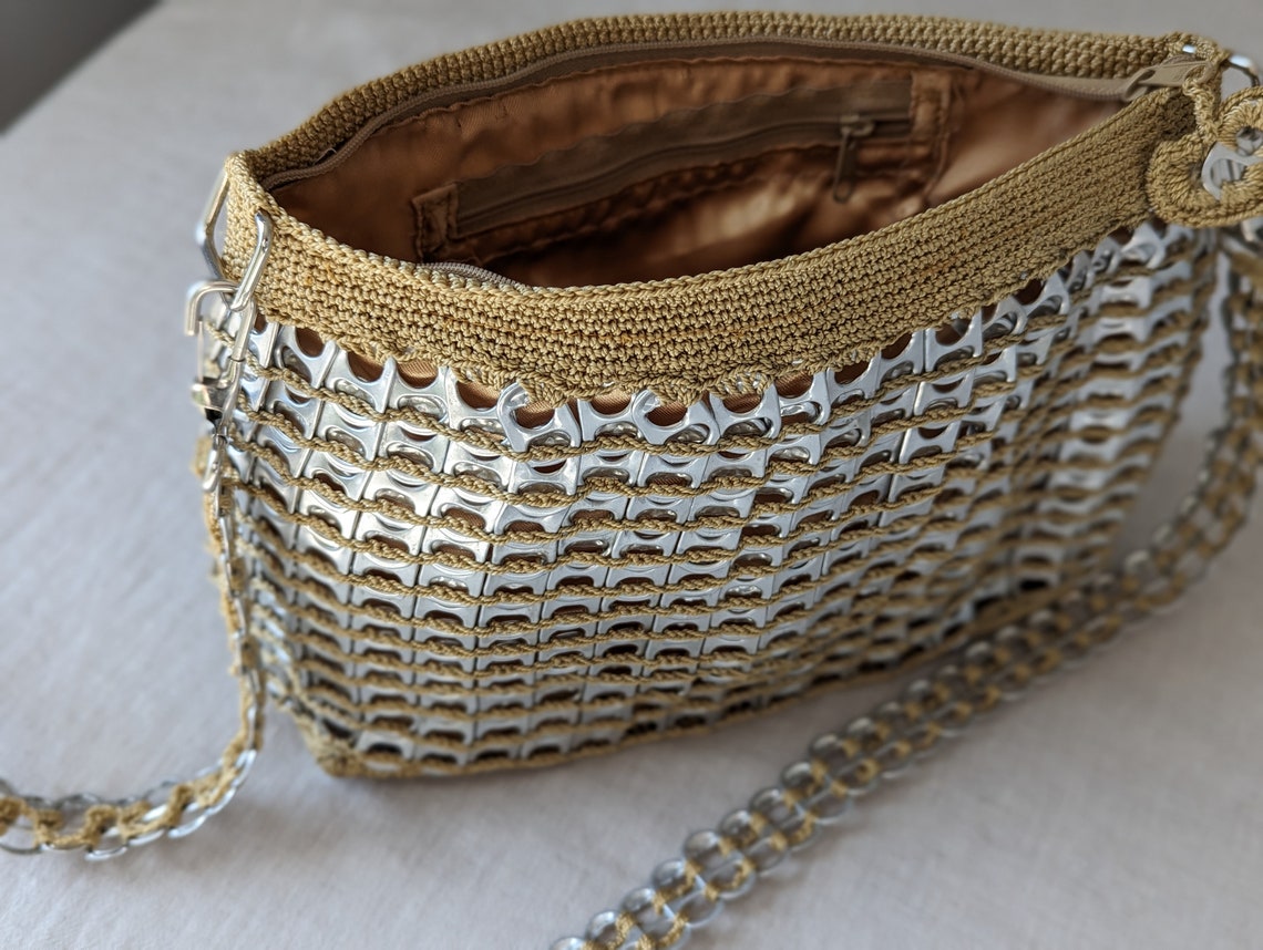 Beige Can Tab & Crochet Handmade Purse - Etsy
