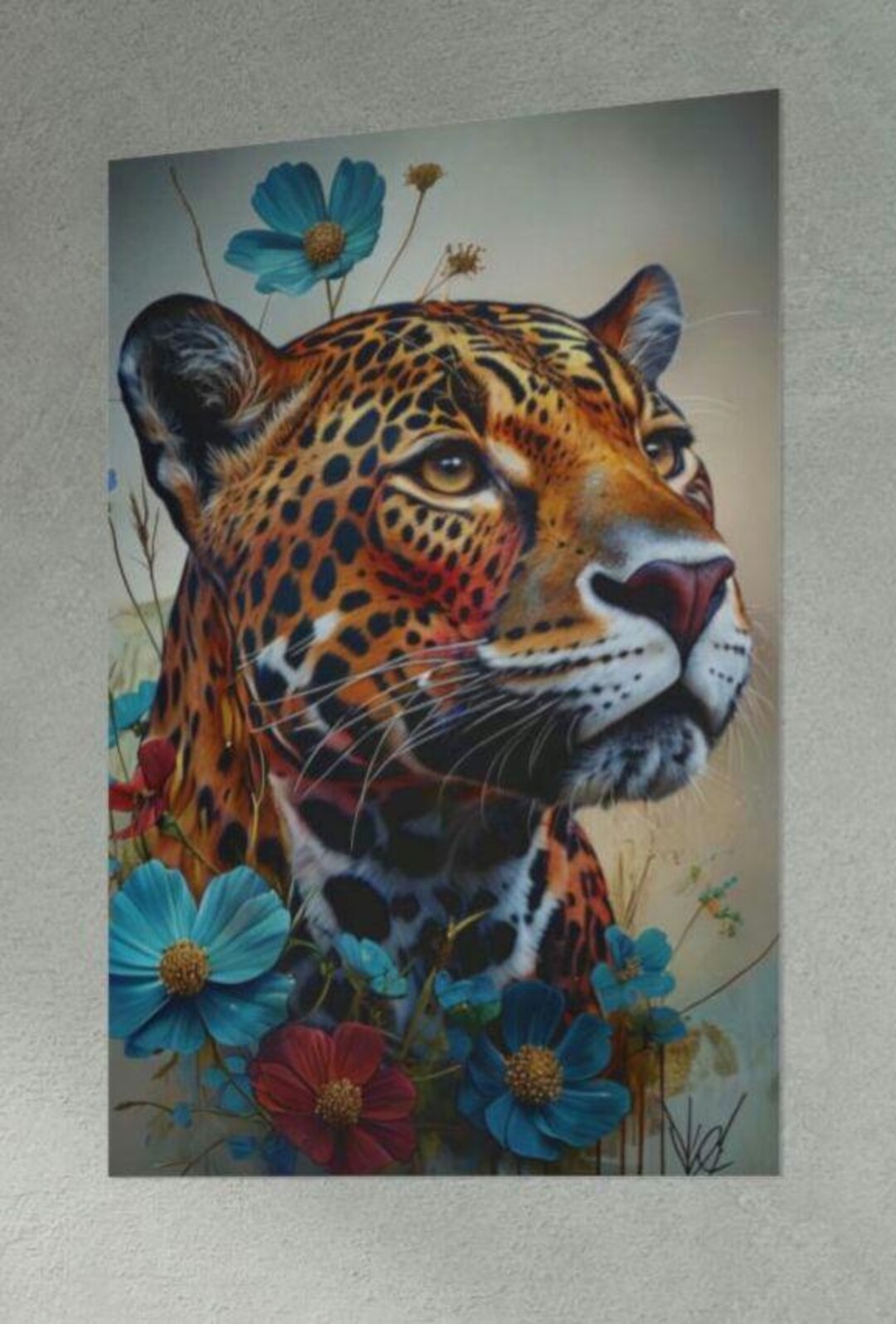 Jaguar Floral Poster, Jaguar Flower Wall Art, Jacksonville Home Decor ...