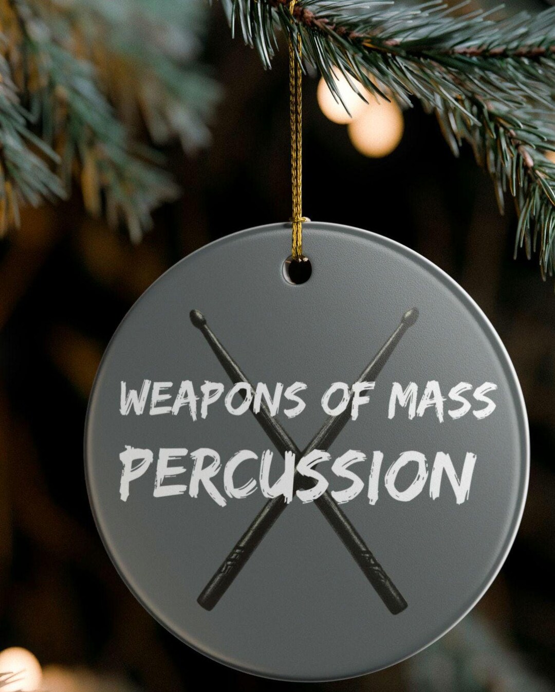 Drummer Christmas Ornament, Weapons of Mass Percussion Tree Ornament ...