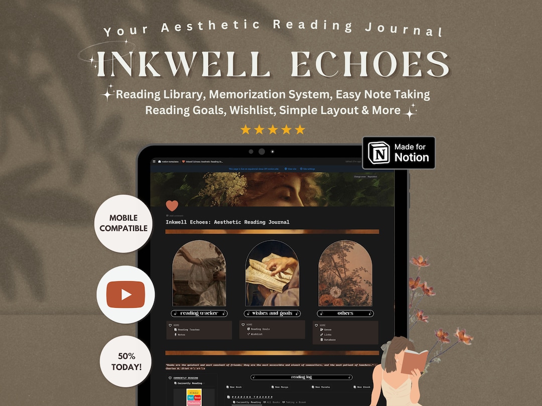 Inkwell Echoes - Reading Tracker Notion Template, Notion Reading ...