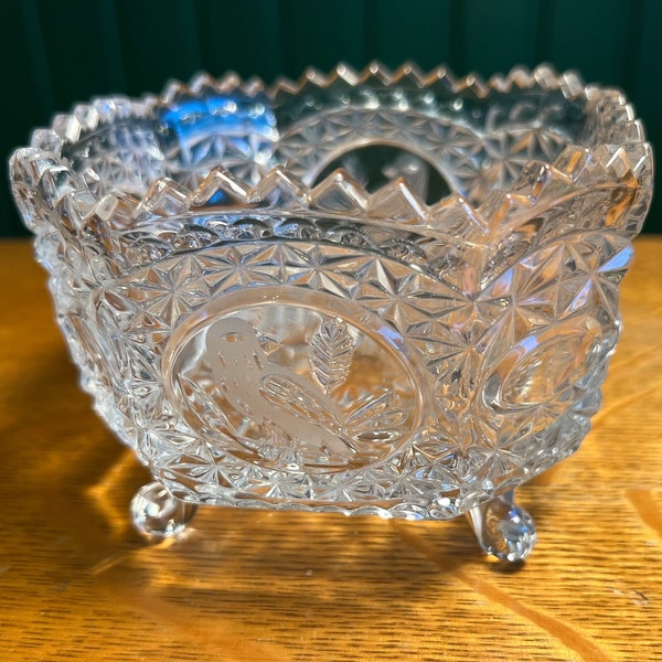 Footed Crystal Bowl - Etsy