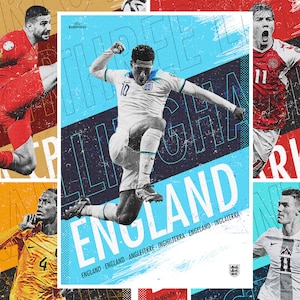 EURO 2024 Football Posters, England, Netherlands, Denmark, Serbia ...