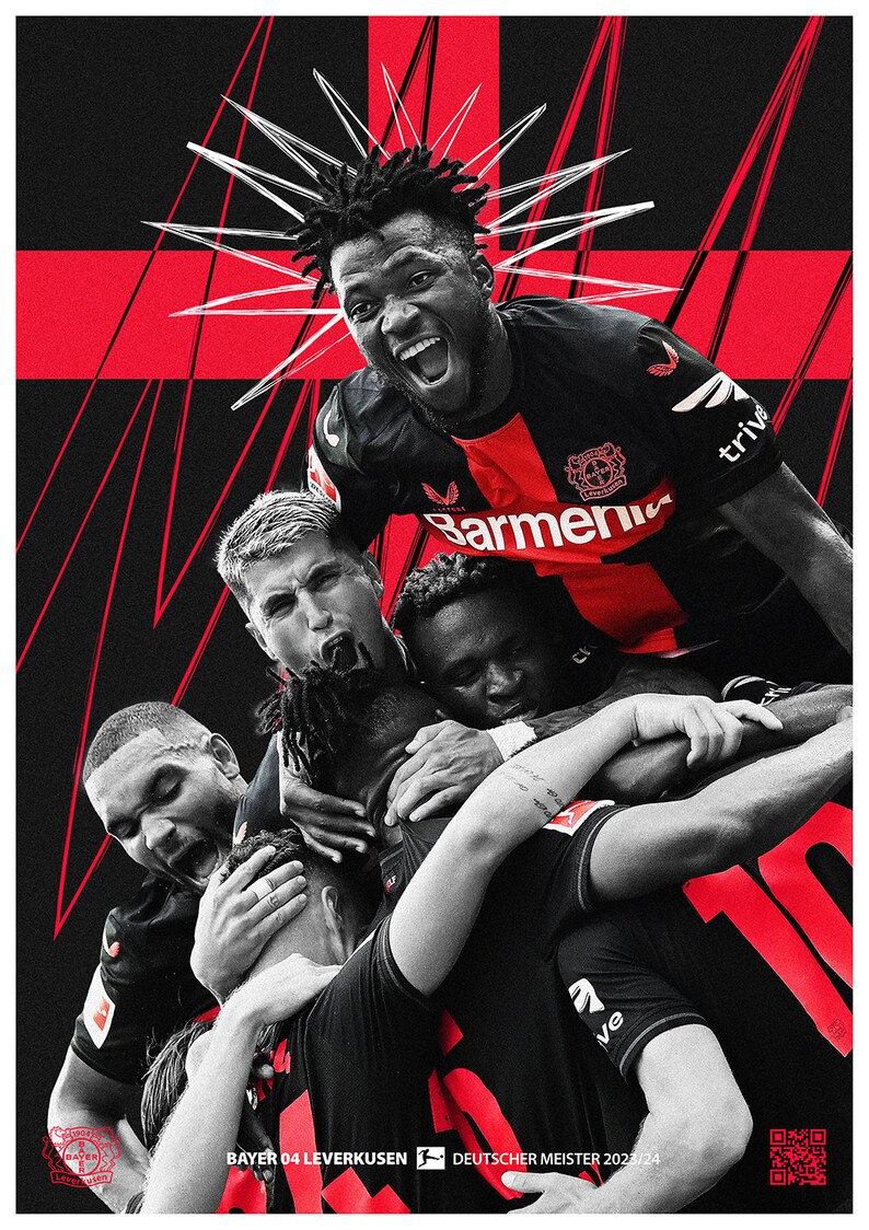 Pósters Del Bayer 04 Leverkusen Campeón Bundesliga 2023/24, Regalo Del ...