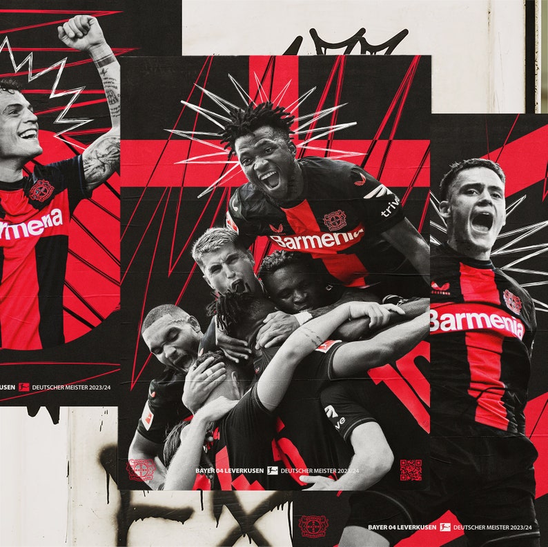 Pósters Del Bayer 04 Leverkusen Campeón Bundesliga 2023/24, Regalo Del ...