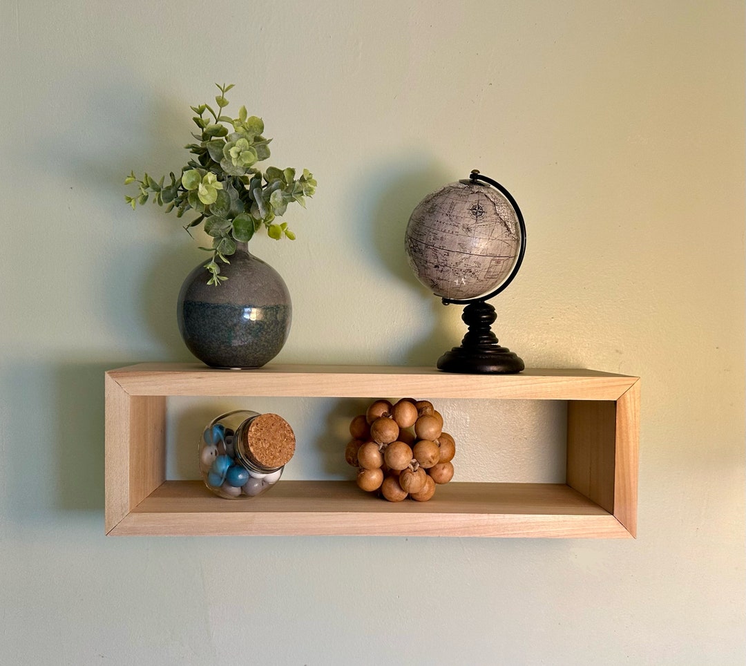 Floating Rectangle Shelf Display Shelf Easy Mounting Plant Shelf ...