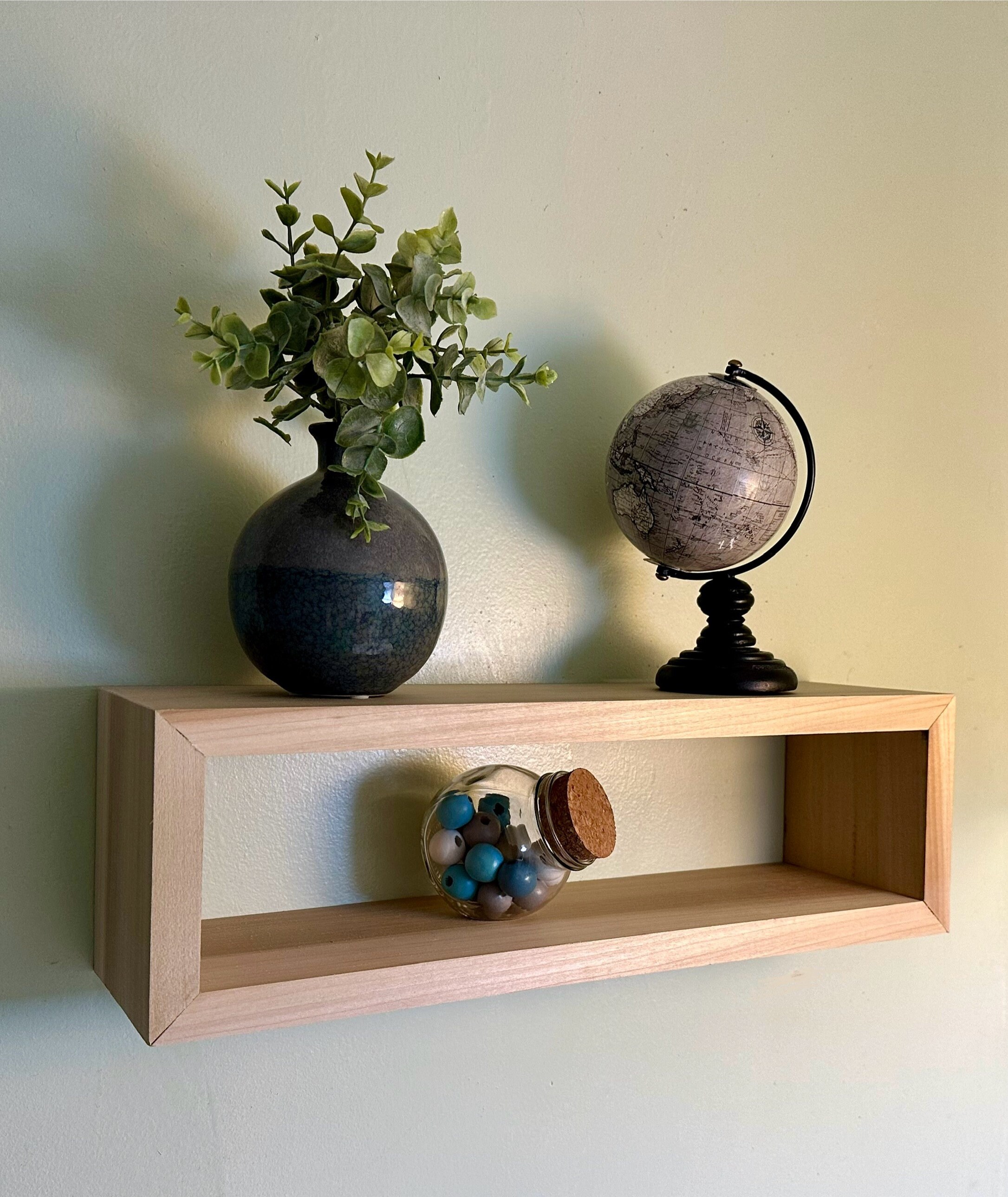 Floating Rectangle Shelf Display Shelf Bathroom Shelf Easy to Mount ...