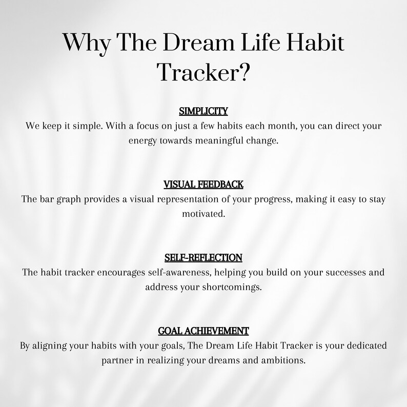 Monthly Habit Tracker Printable PDF for Creating Your Dream Life Daily ...