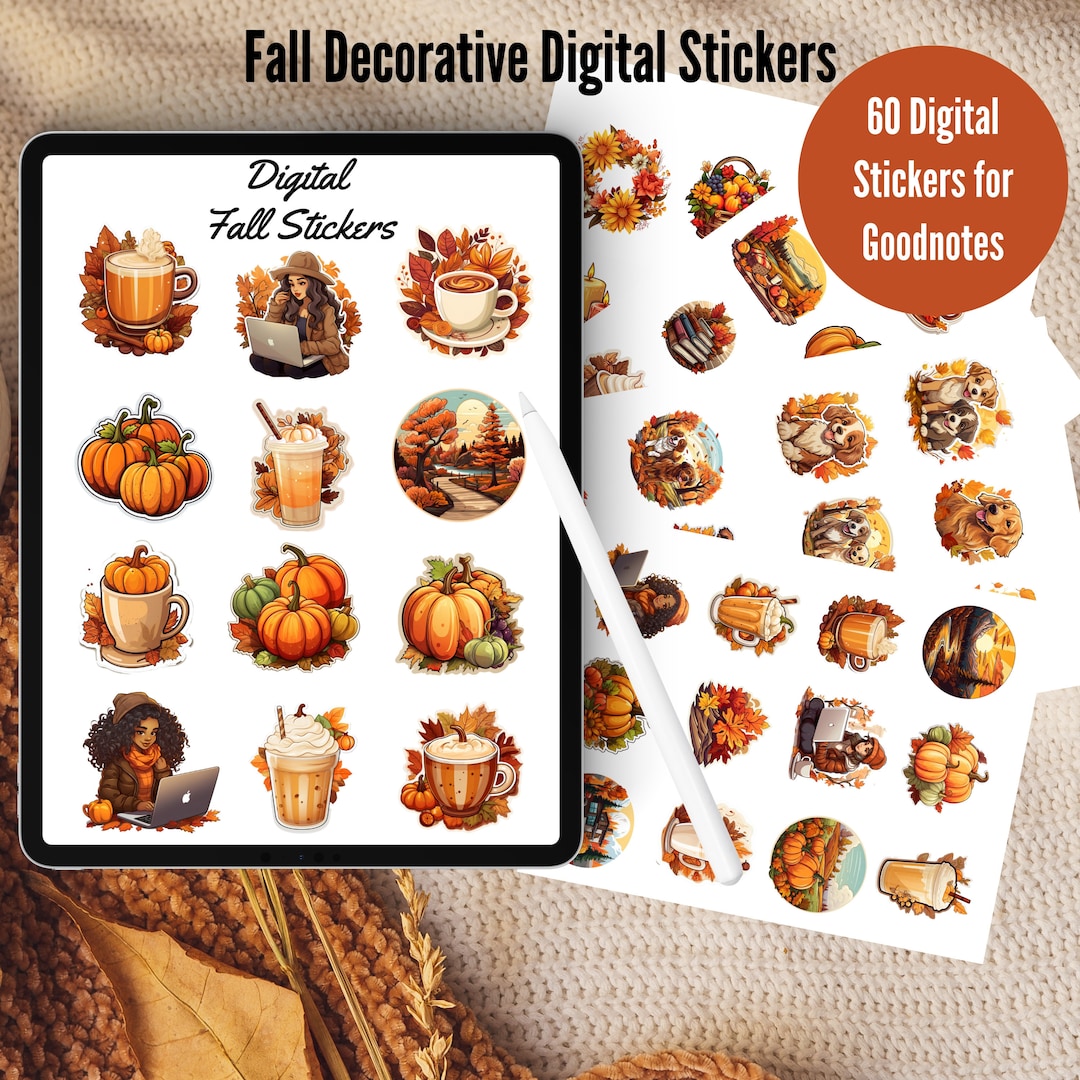 Fall Stickers, Autumn Digital Stickers, Pumpkin Spice Stickers, Digital ...