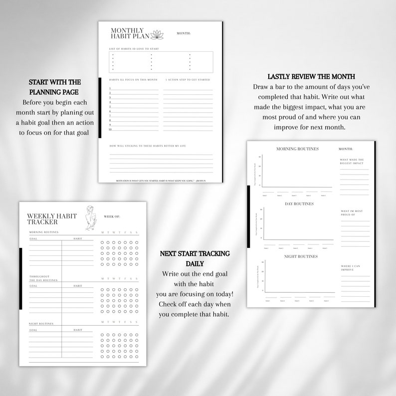 Habit Tracker Printable PDF Tracker for Creating Your Dream Life Daily ...