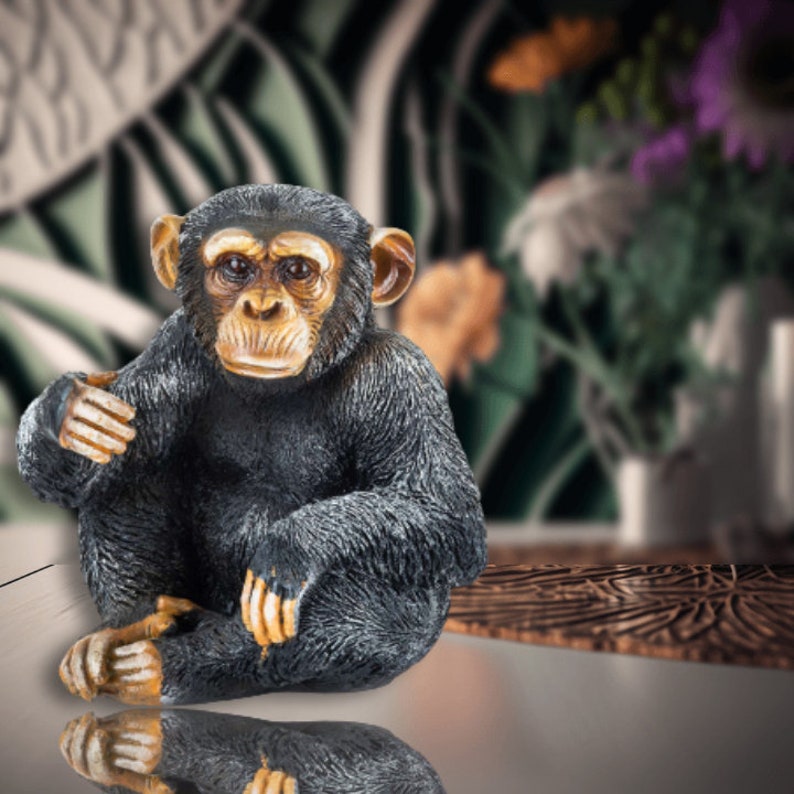 Unique Modern Black Colored Monkey Statue,cute Animal Sculpture ...