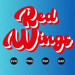 Red Wings Svg, Red Wings Template, Red Wings Stencil, Hockey Gifts ...