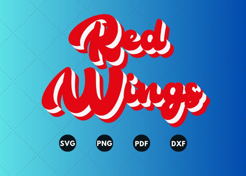 Red Wings Svg, Red Wings Template, Red Wings Stencil, Hockey Gifts ...