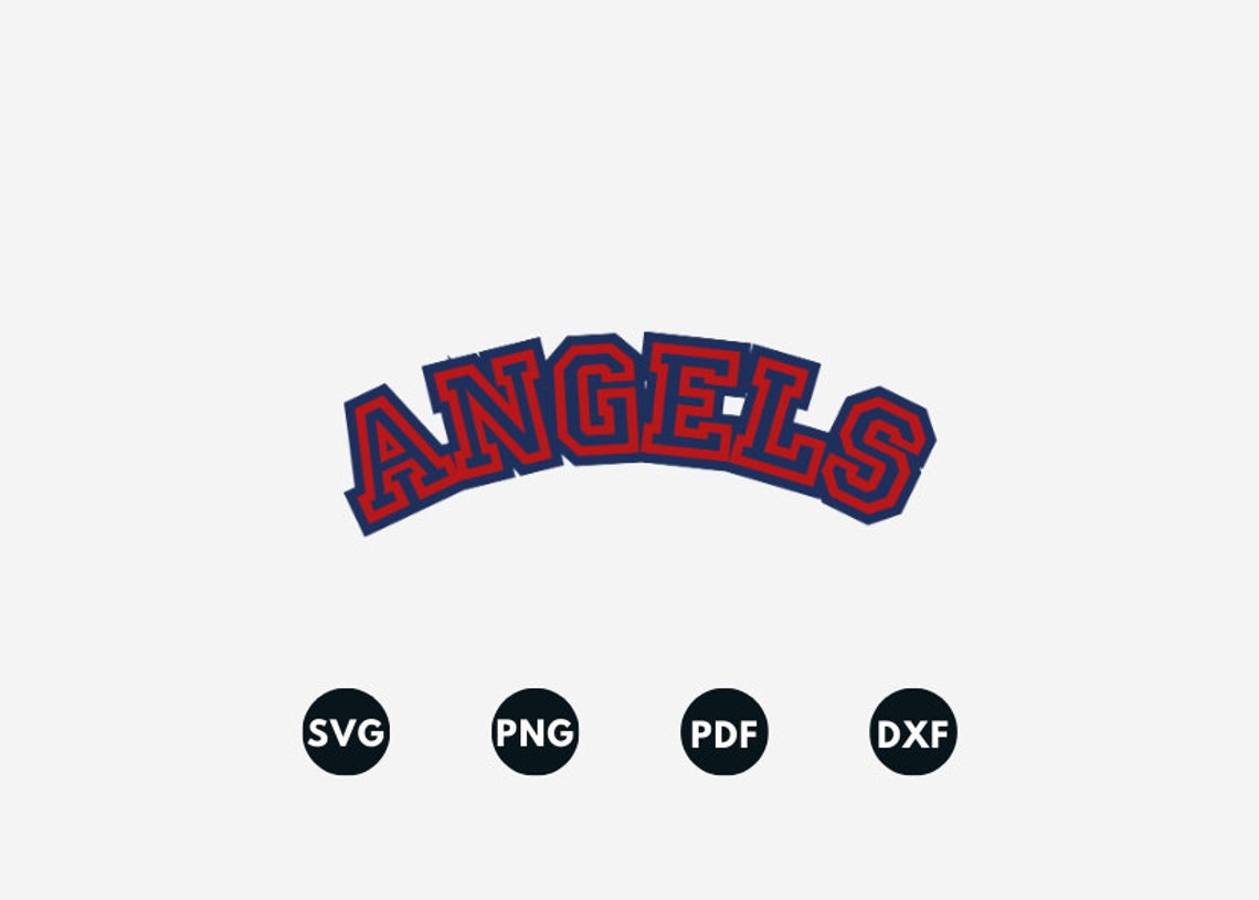 Angels Svg, Angels Template, Angels Stencil, Baseball Gifts, Sticker ...