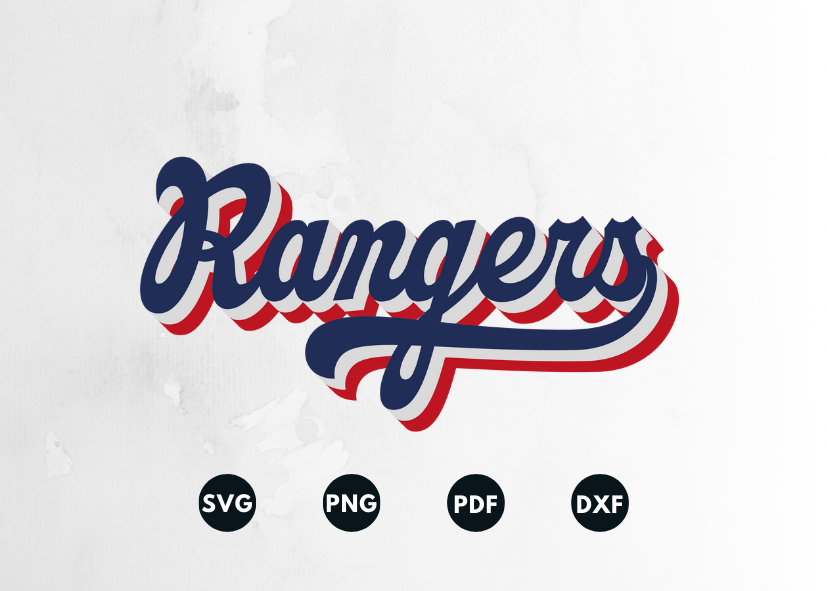 Rangers Svg, Rangers Template, Rangers Stencil, Baseball Gifts, Sticker ...
