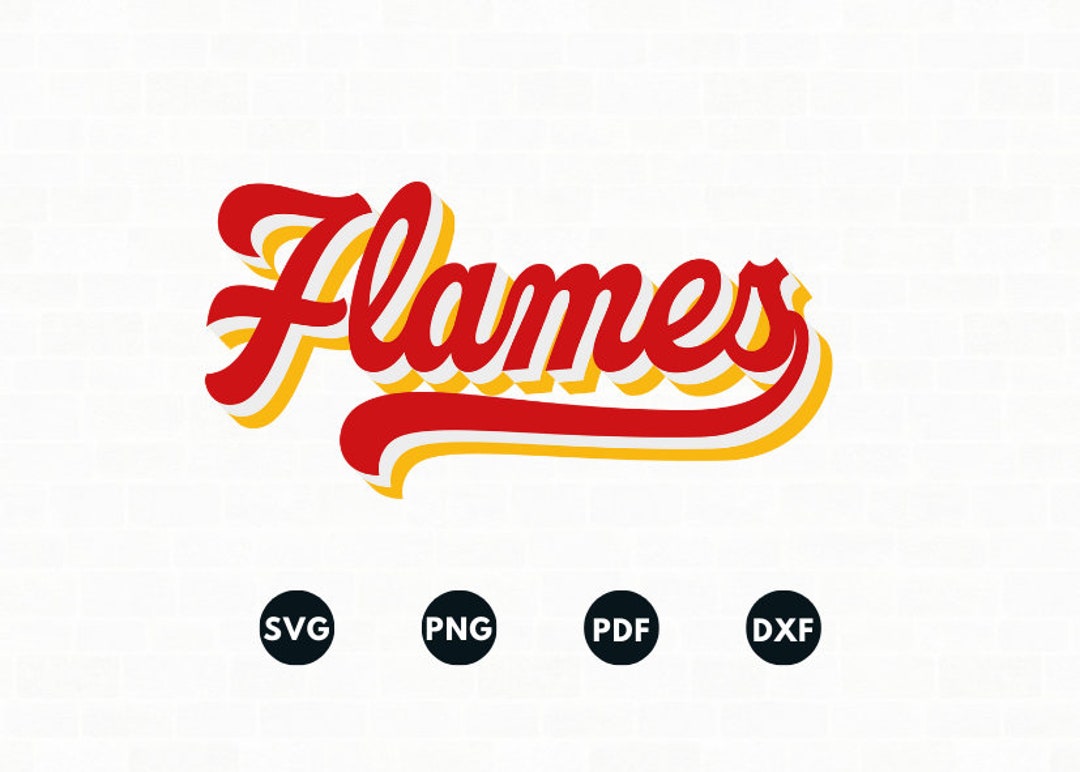Flames Svg, Flames Template, Flames Stencil, Hockey Gifts, Sticker Svg ...
