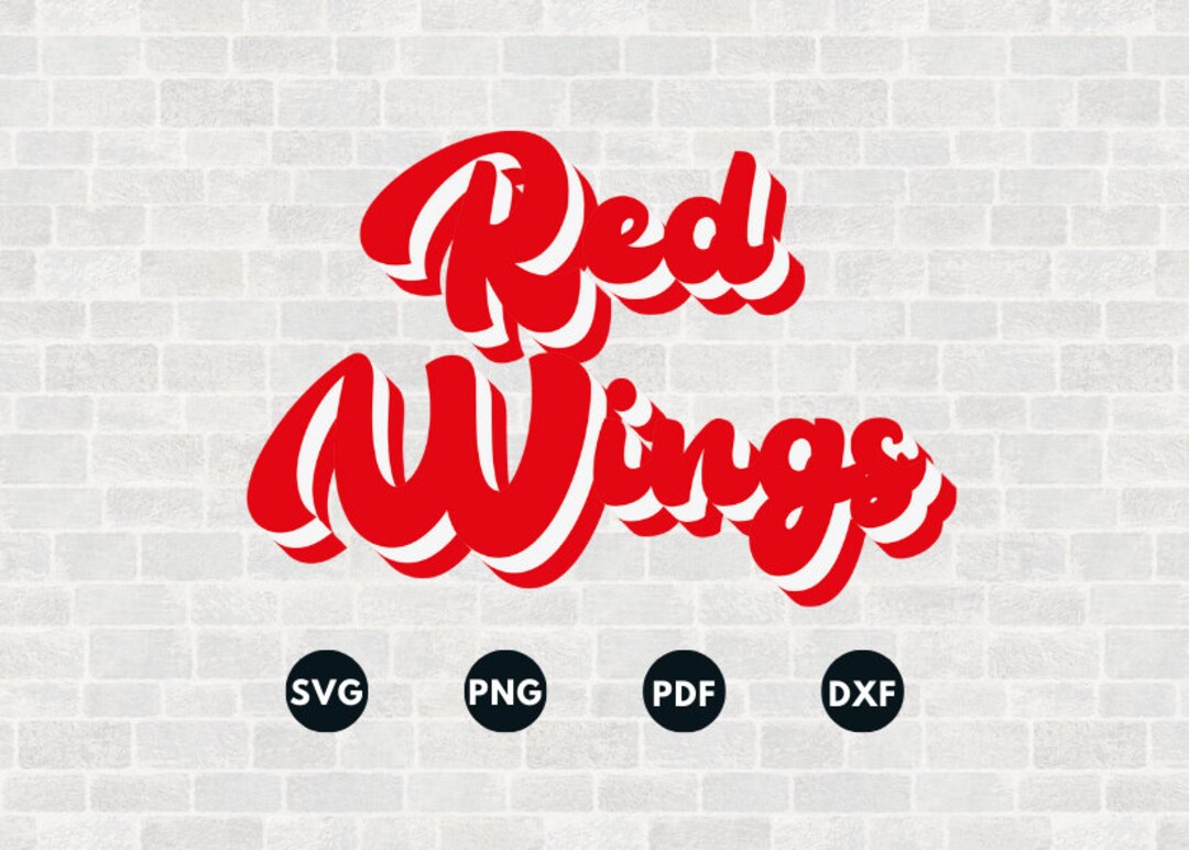 Red Wings Svg, Red Wings Template, Red Wings Stencil, Hockey Gifts ...