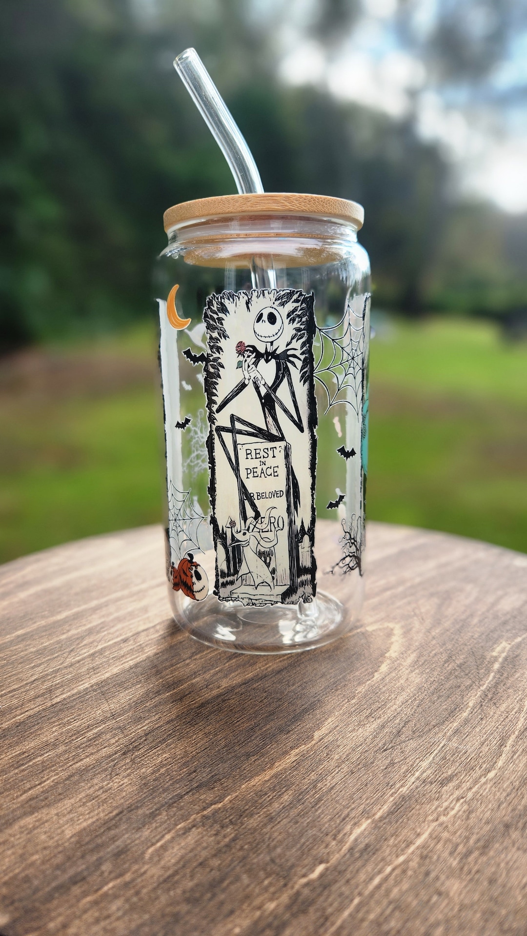 Skeleton ,doll, and Boogie Glass Cup - Etsy